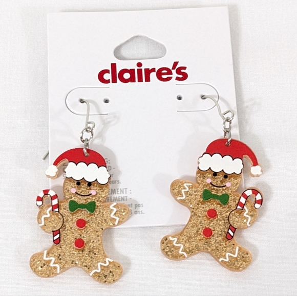 Claire's | Jewelry | Gingerbread Christmas Drop Earrings New | Poshmark
